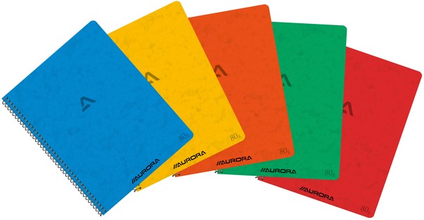 Cahier à spirale Aurora 210x165mm carreau 5x5mm 120 pages 80g assorti 1 Stuk bij Bonnet Office ...